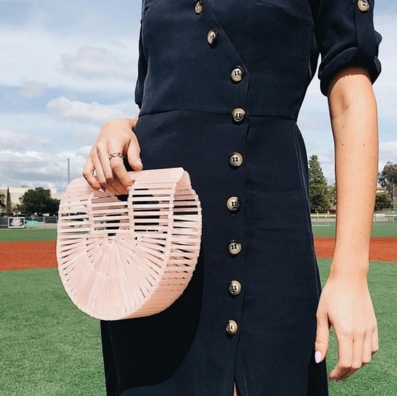 cult gaia | Bags | Cult Gaia Pink Mini Ark Bag Light Pink New With Box ...